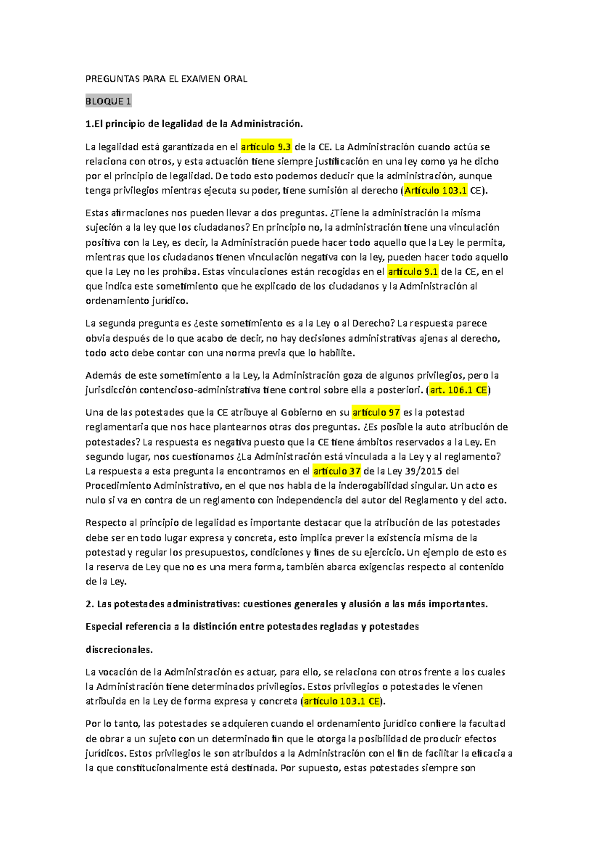 Preguntas PARA EL Examen ORAL - PREGUNTAS PARA EL EXAMEN ORAL BLOQUE 1 ...