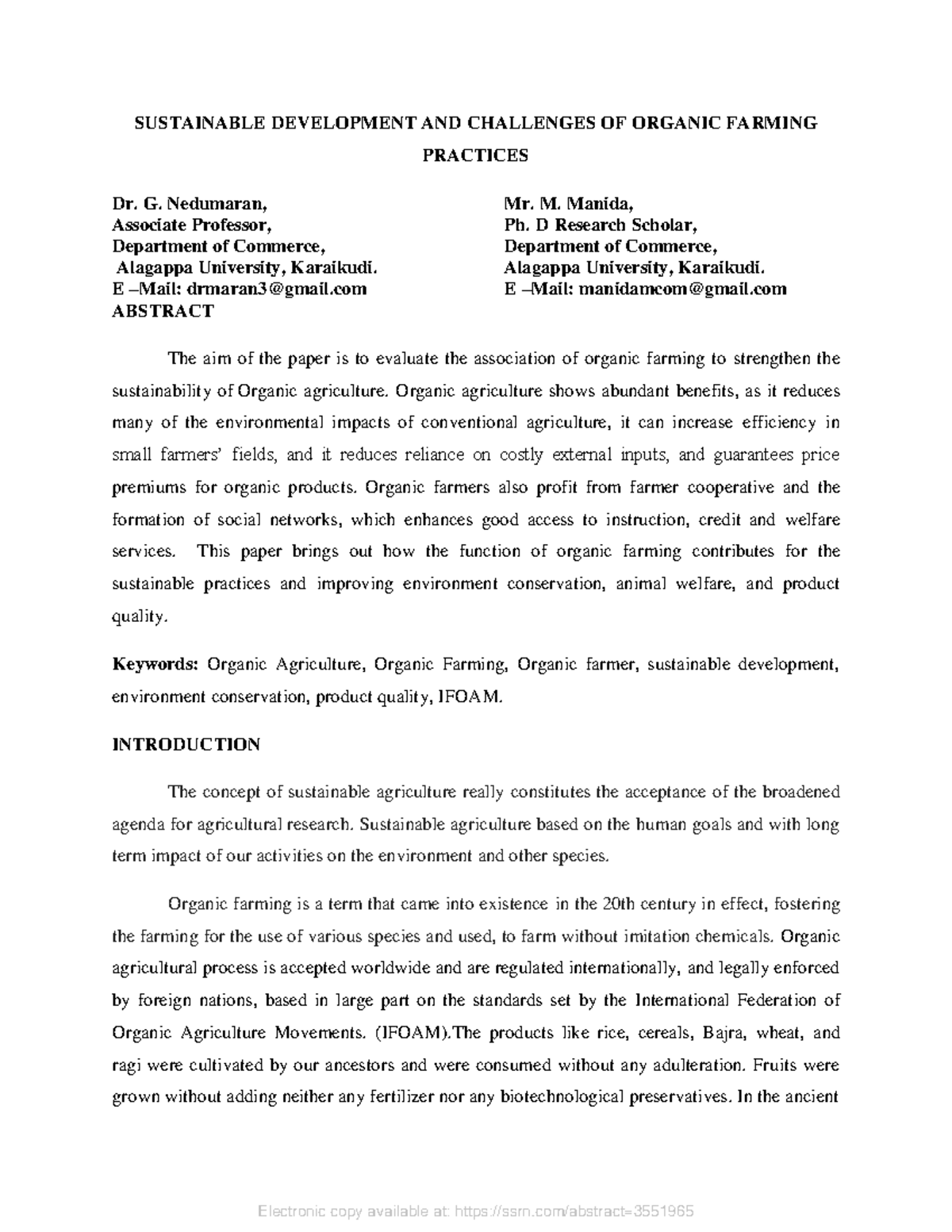 Organic Farming REF - document for studies - SUSTAINABLE DEVELOPMENT ...