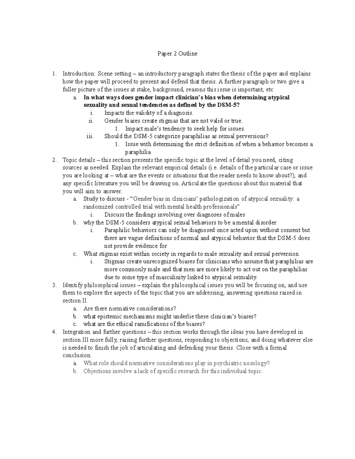 Paper 2 Outline - Paper 2 Outline Introduction: Scene setting – an ...