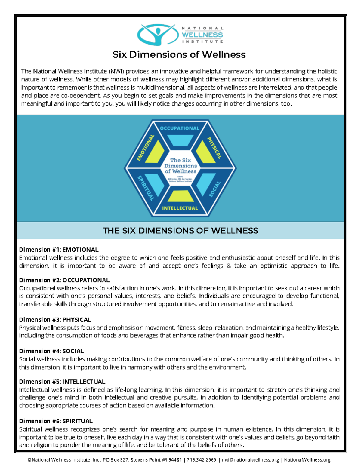 NWI Six-Dimensions-of-Wellness-Self-Assessment 2022 - Six Dimensions of ...