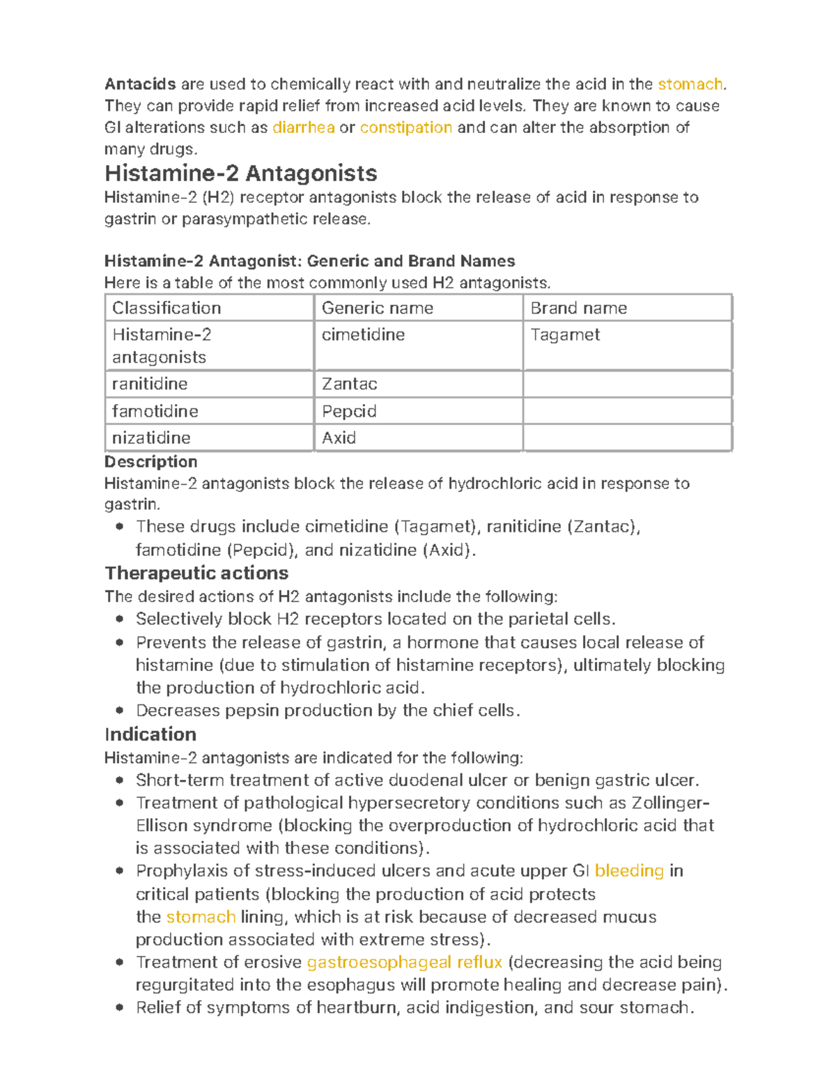 Nursing 101 c notes - ï ï ï ï ï ï ï ï ï Antacids are used to chemically ...