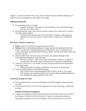 Child Development 1 FULL COURSE NOTES - Child devel notes Verification ...