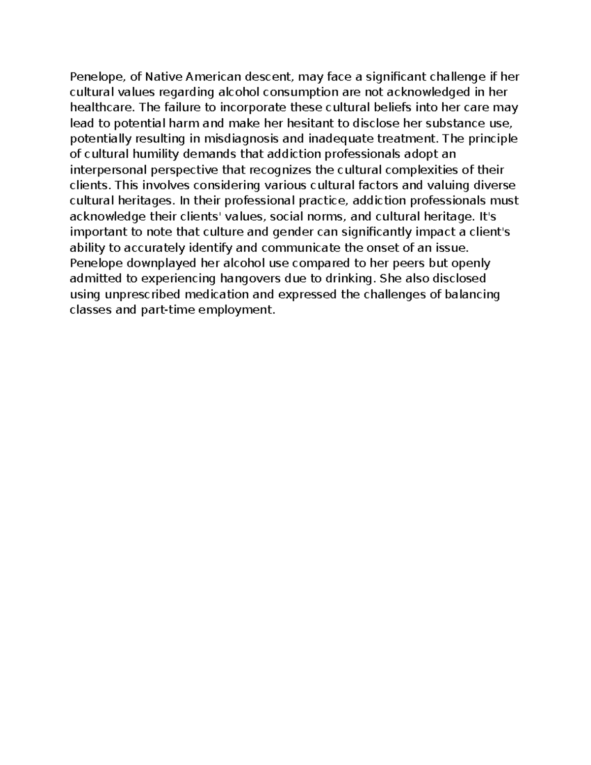 Penelope Notes 2 - Penelope, of Native American descent, may face a ...