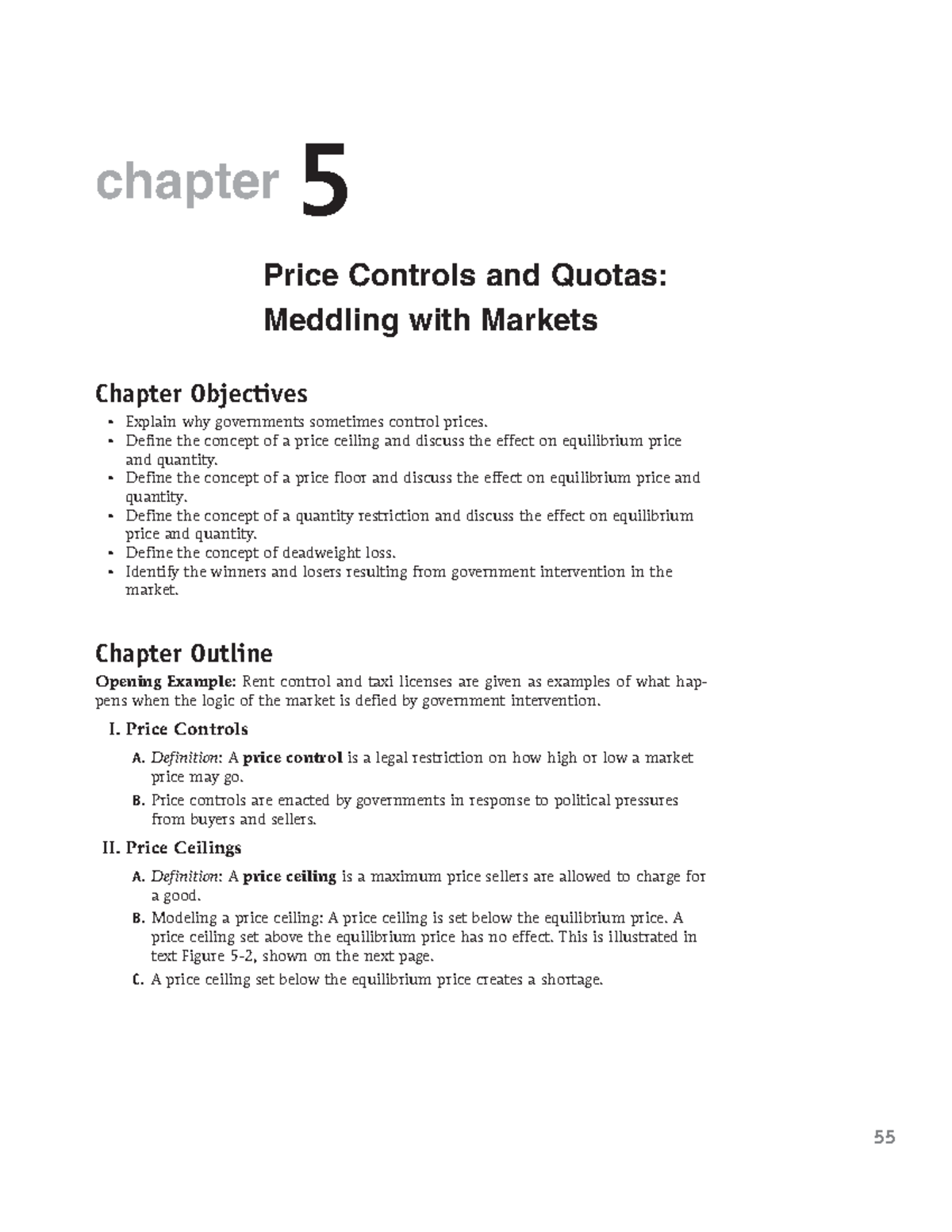 Ch. 5 - Price Controls and Quotas - Meddling with Markets - chapter 5 ...