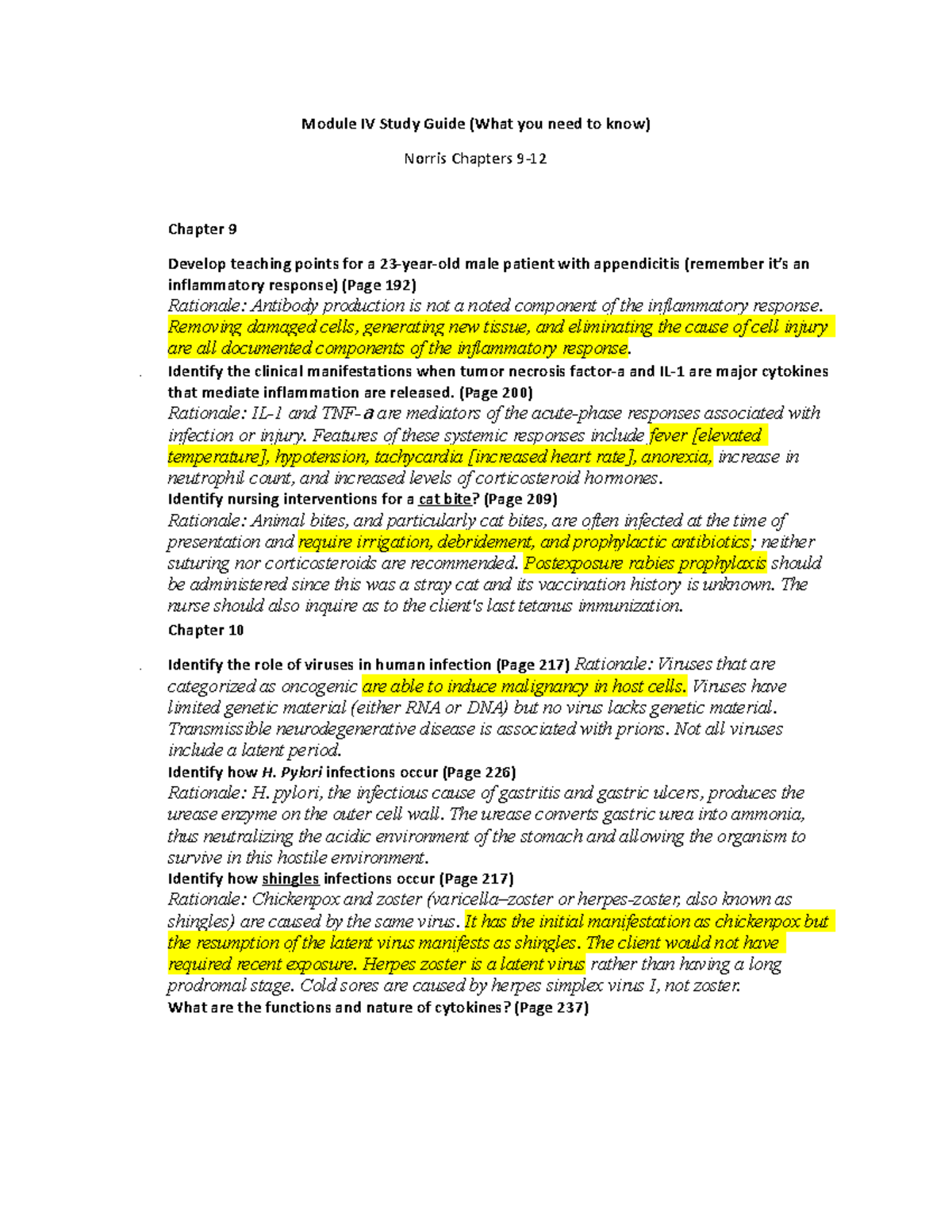 Module IV Study Guide (What you need to know) - Removing damaged cells ...