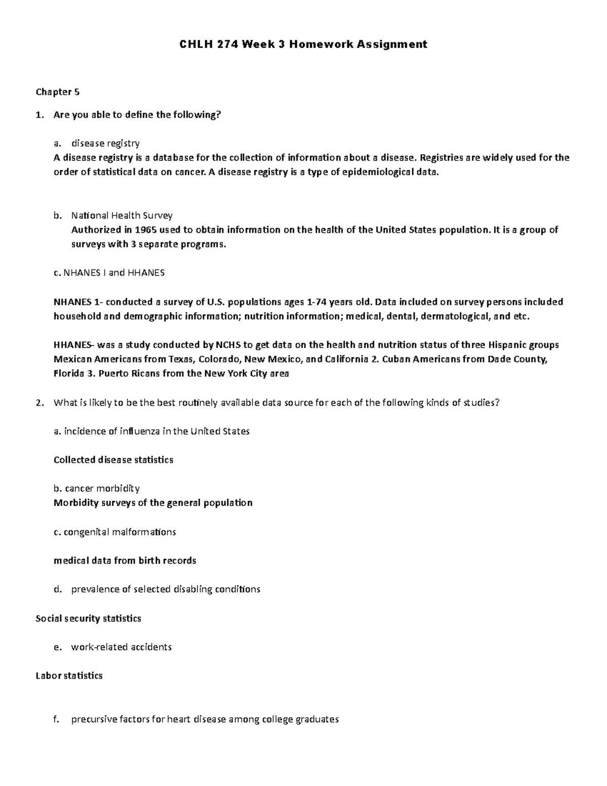 Homework CHLH 274 spring 2021 - CHLH 274 Week 3 Homework Assignment ...