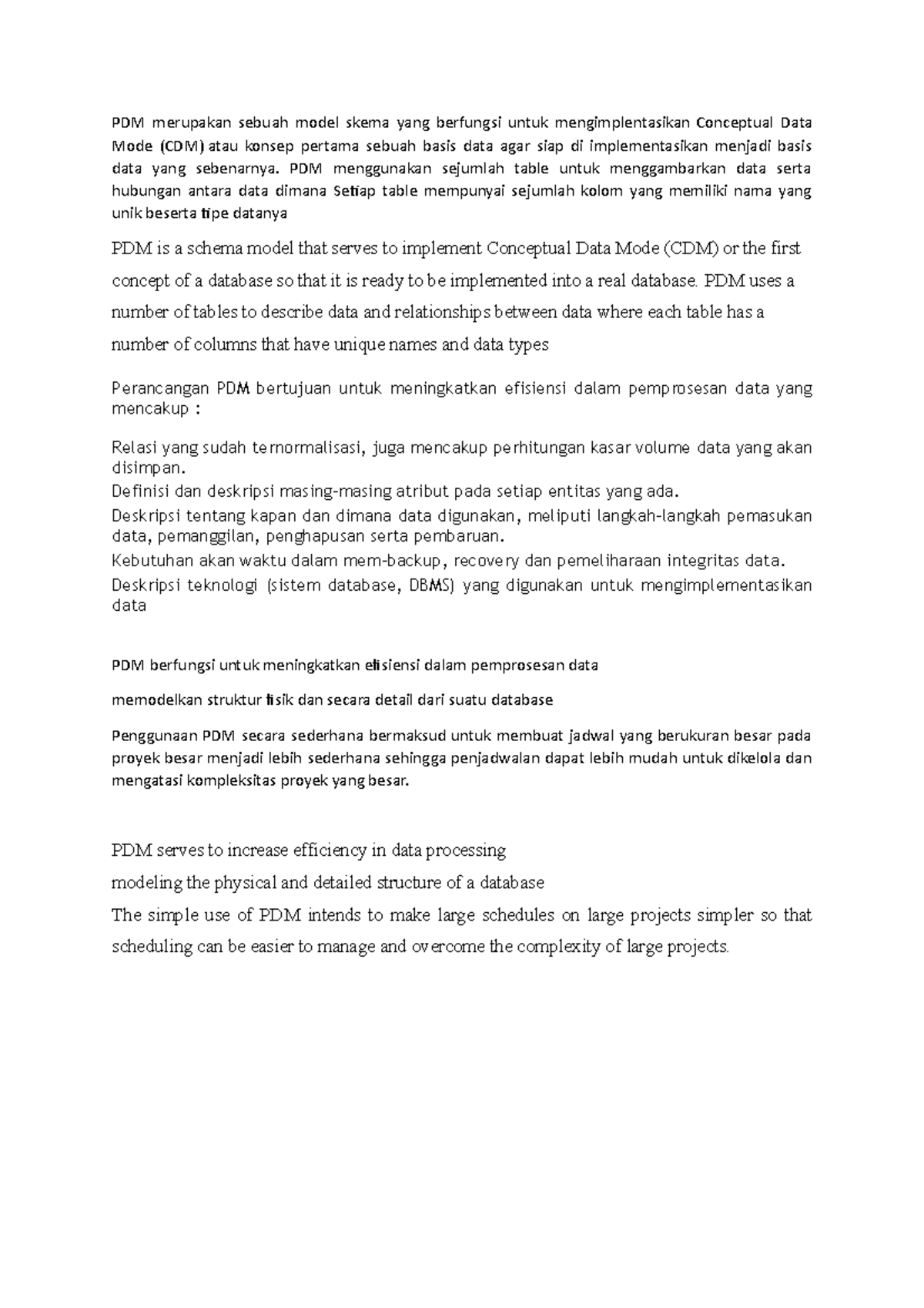 Pengertian dan kegunaan pdm - PDM merupakan sebuah model skema yang ...