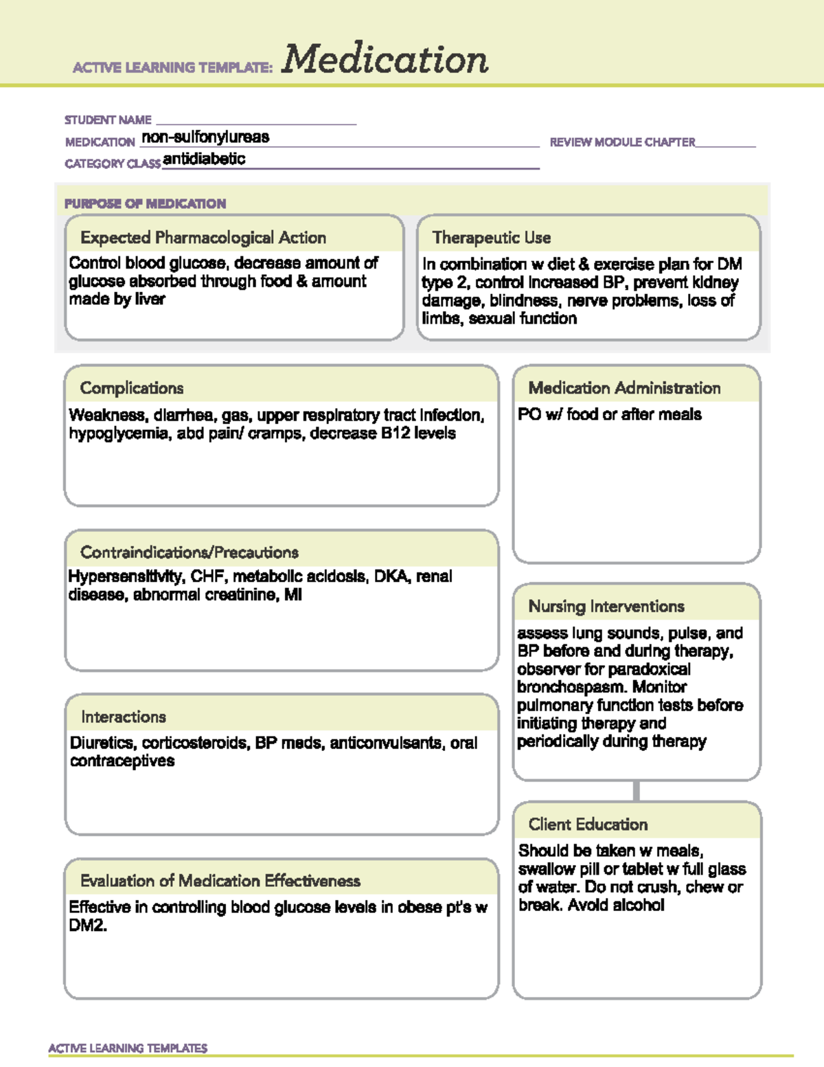 Non-sulfonylureas - Antidiabetic lecture note - NR-291 - Studocu