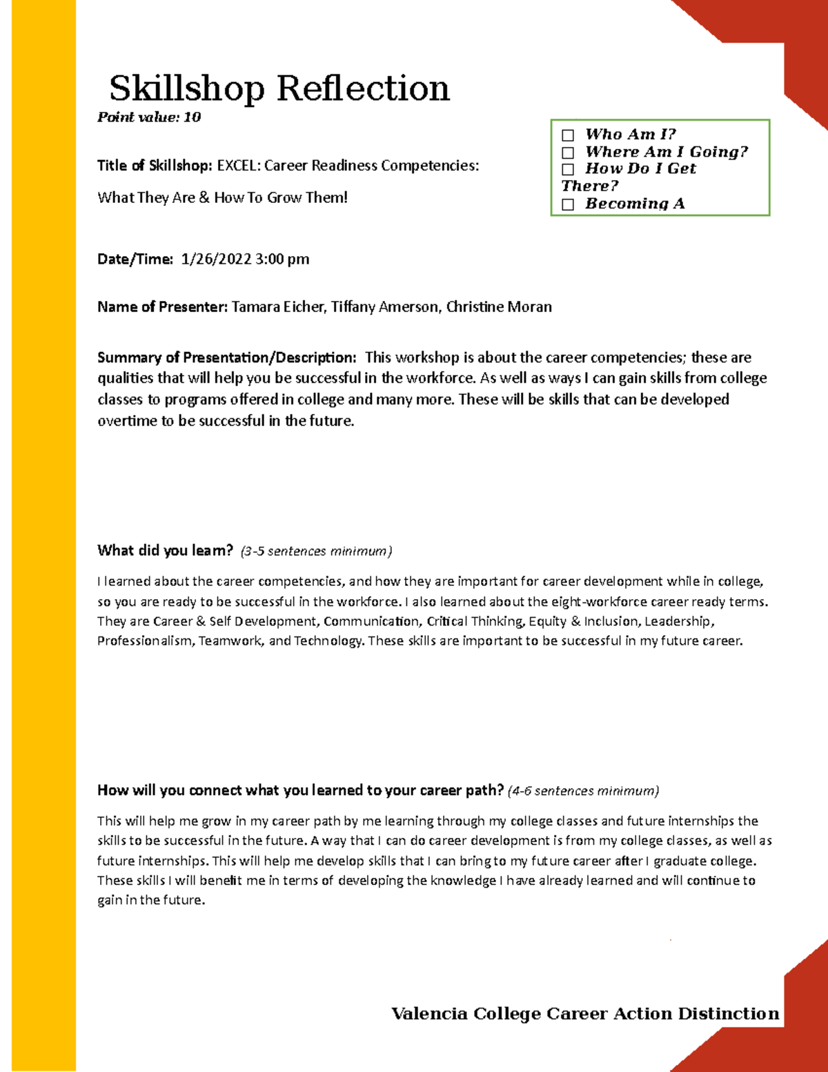 CAD reflection 3 Amanda Brown - Skillshop Reflection Point value: 10 ...