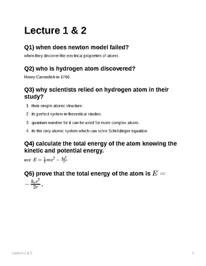Atomic Lecture 4 - Lecture 4 why frank and hertz used inelastic collision to excite atom ...