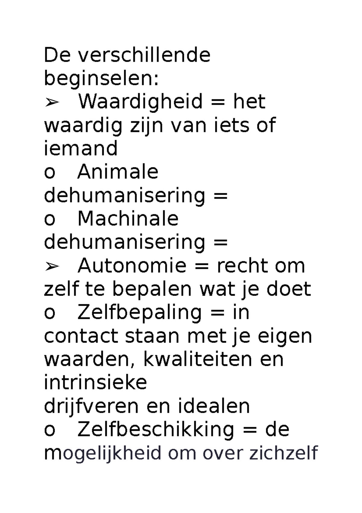 De verschillende beginselen - De verschillende beginselen: Waardigheid ...