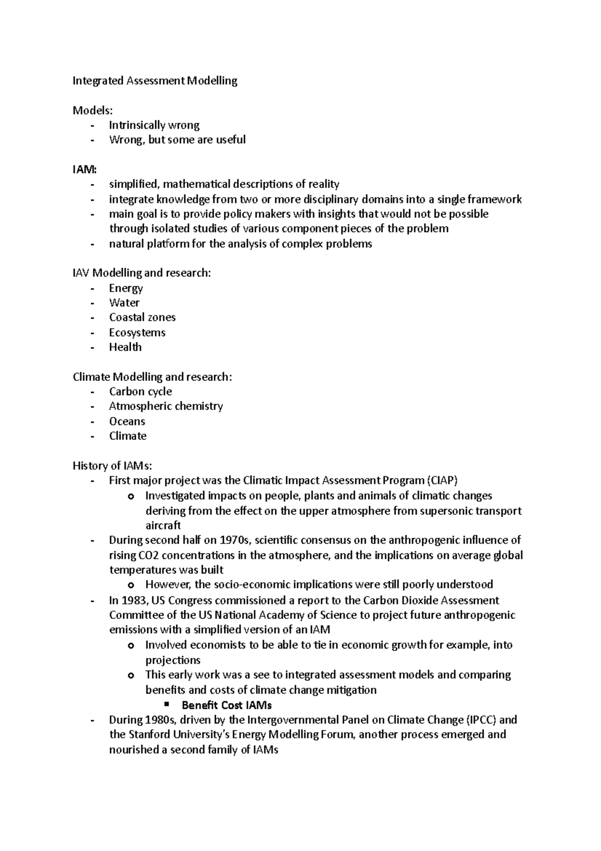 Integrated Assessment Modelling - Integrated Assessment Modelling ...