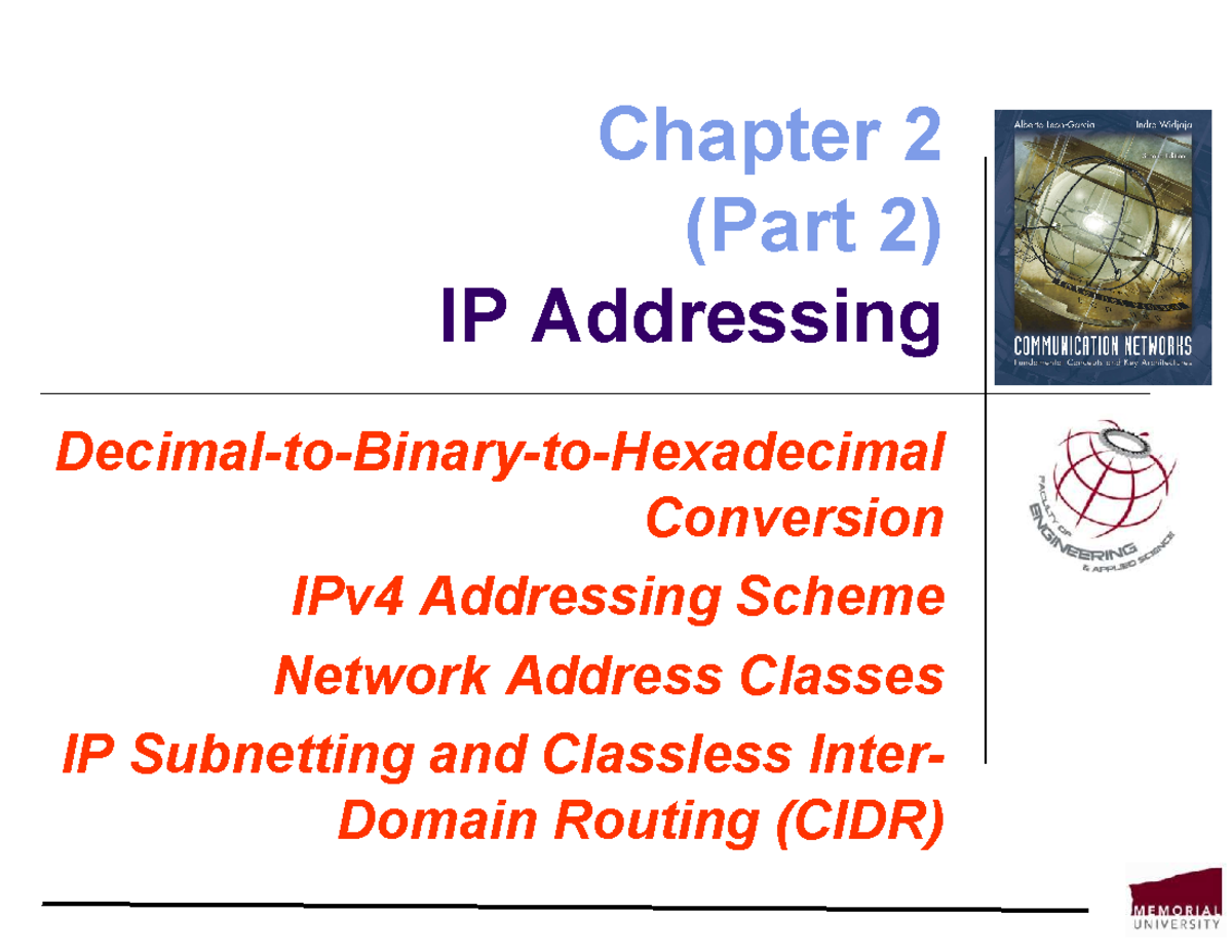 Ch 2 Part 2 - Lecture notes for Ch -2 part 2 - Chapter 2 (Part 2) IP ...