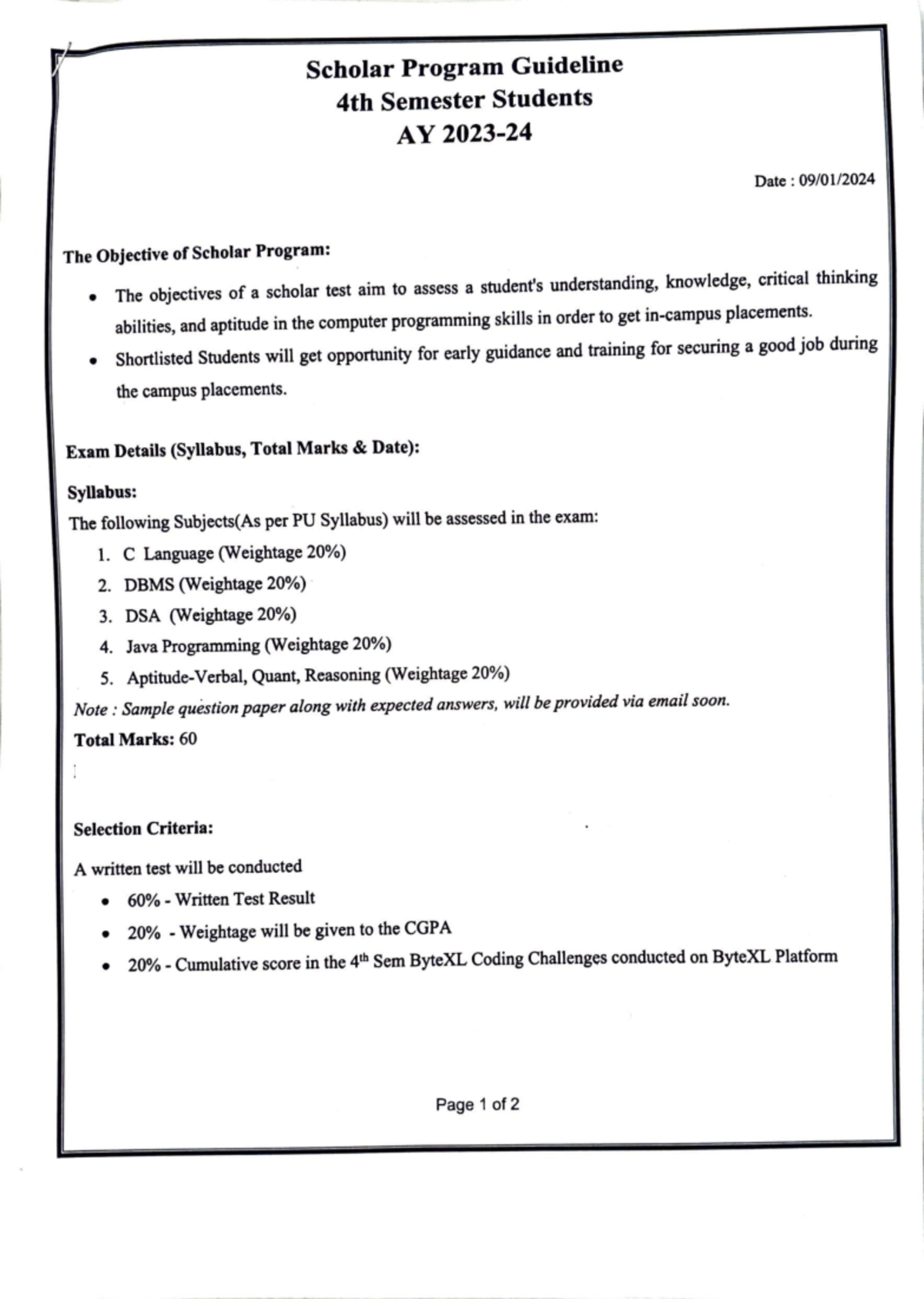 Scholar program Guideline - I Scholar Program Guideline 4th Semester ...