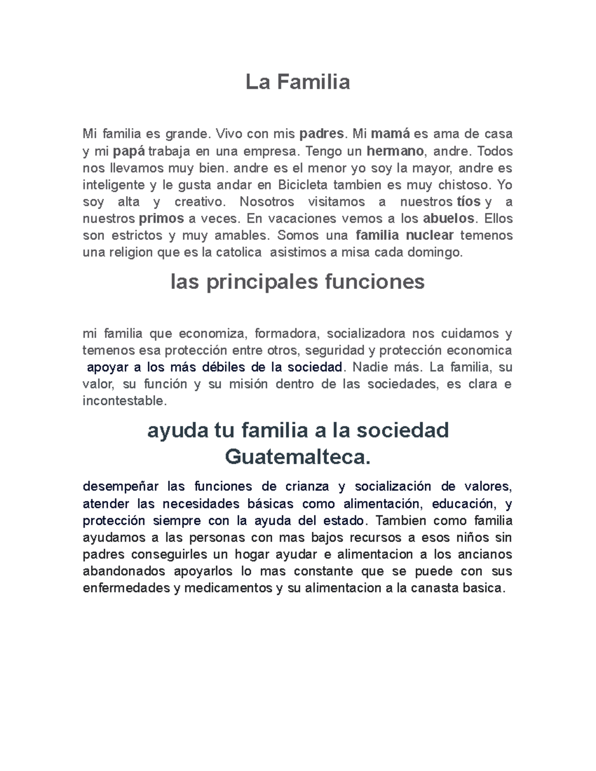 La Familia - tareas por entregar - La Familia Mi familia es grande ...