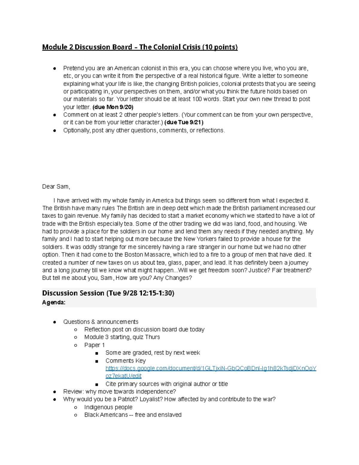 Module 2 - all assignments for history 103 with Prof Erin Wuebker ...