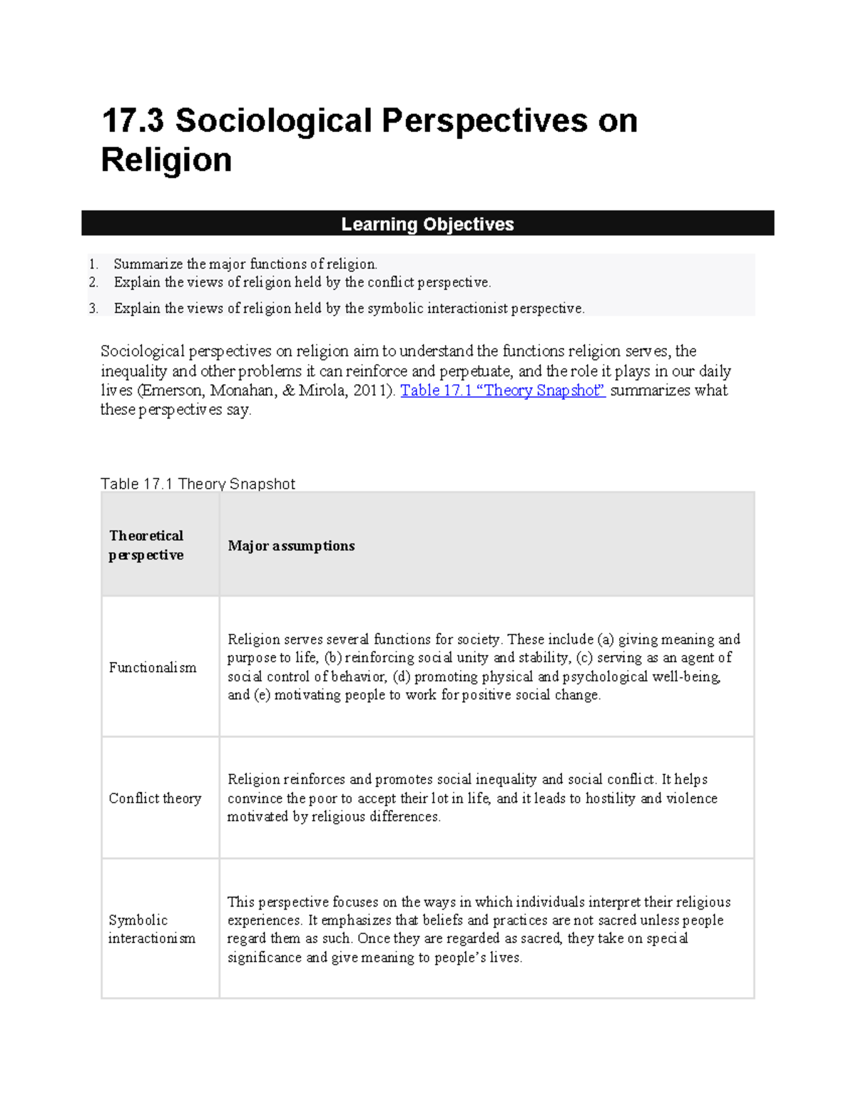 Roles of religion in a society - 17 Sociological Perspectives on ...