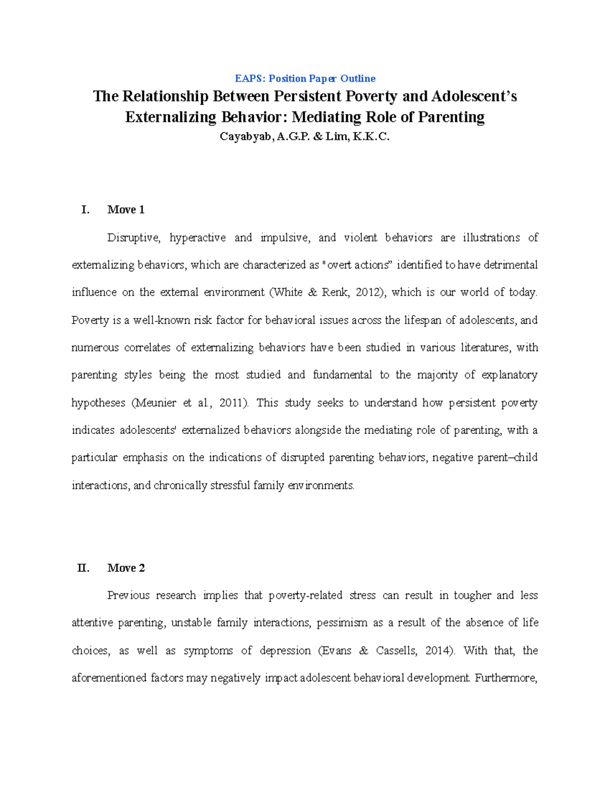 [T-STEM11-M] Cayabyab & Lim - PP Draft #1 - EAPS: Position Paper ...