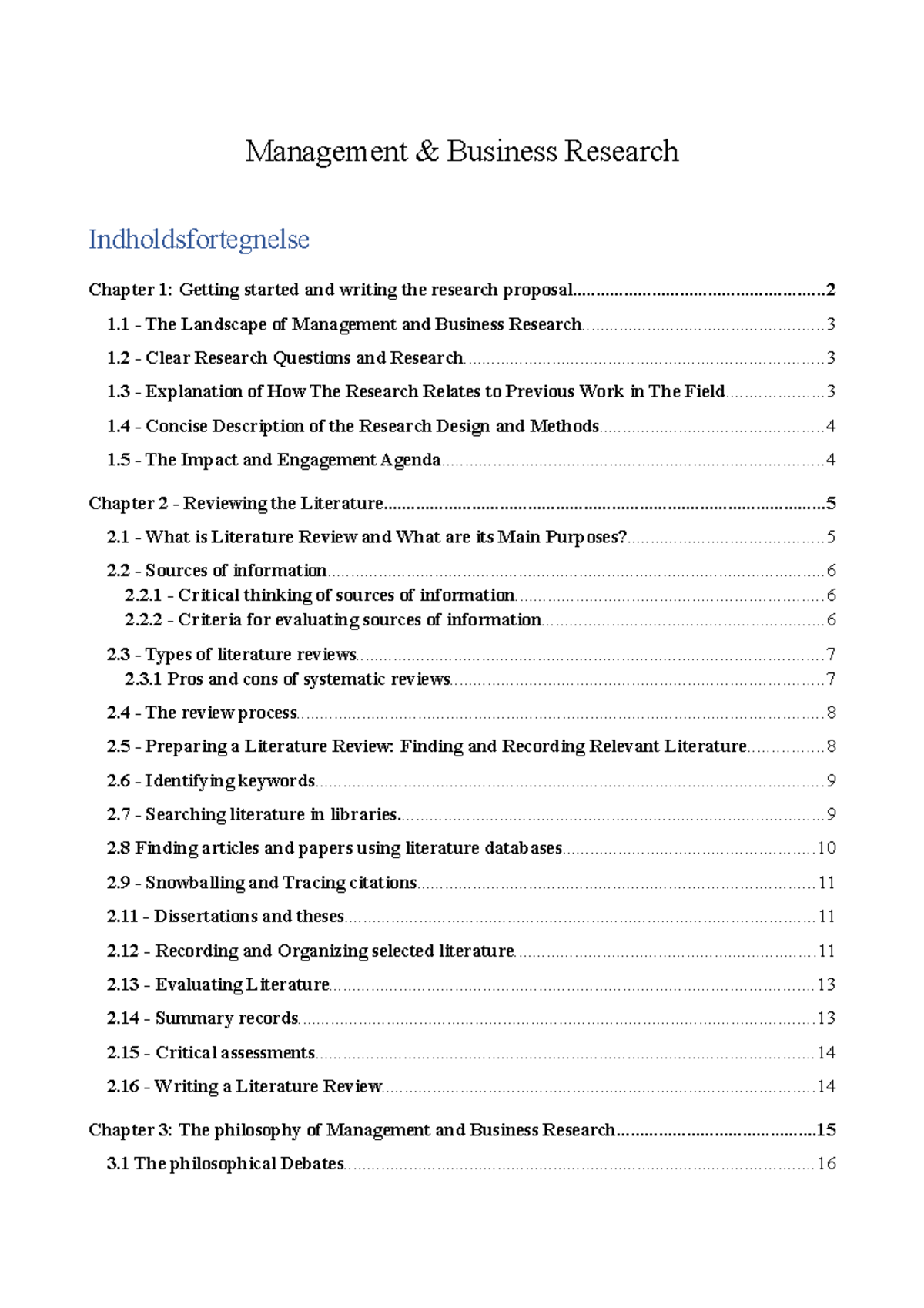 Business Research and Methodology Notes - Management & Business ...