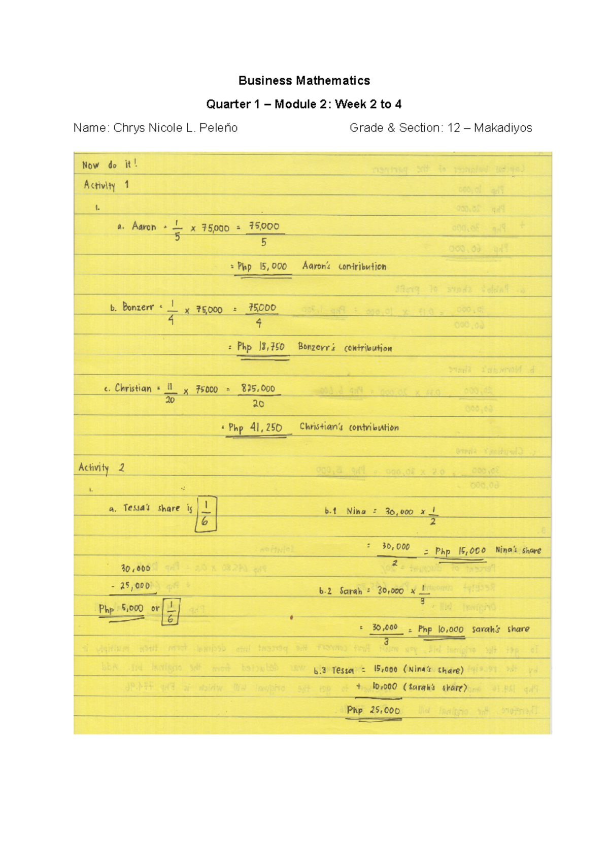 Q1 M2 Week 2 to 4 Business Mathematics - Business Mathematics - LNHS ...