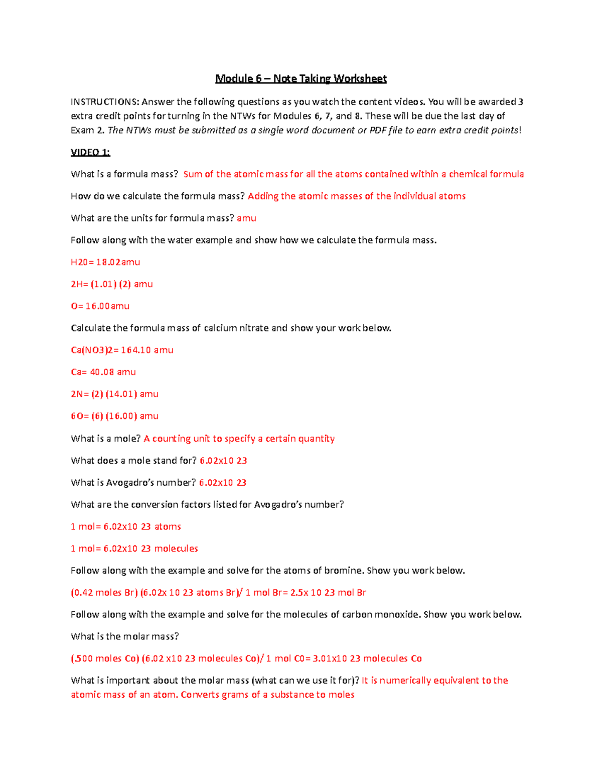 Module 6 Note taking Worksheet - Module 6 – Note Taking Worksheet ...