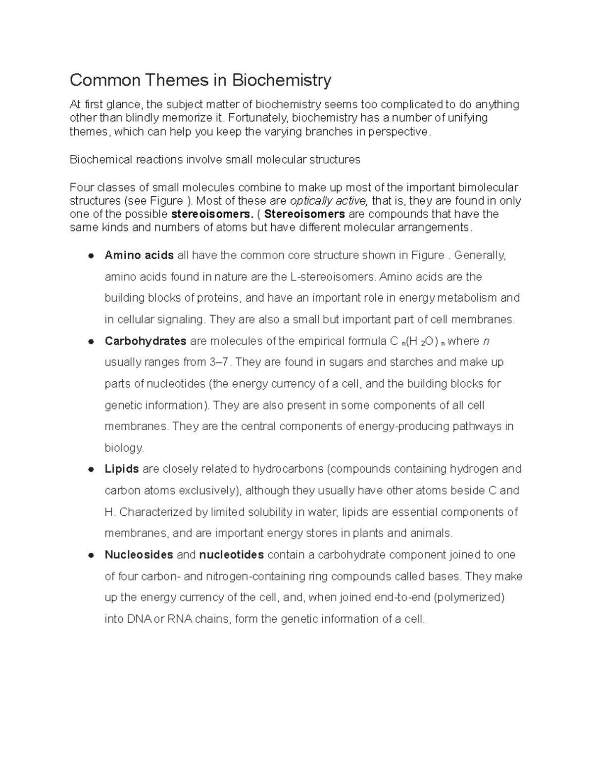 7Common Themes in Biochemistry - Fortunately, biochemistry has a number ...