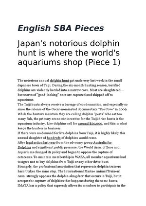 Sarah's English SBA-Final. Completed - ENGLISH A SCHOOL BASED ASSEMENT ...