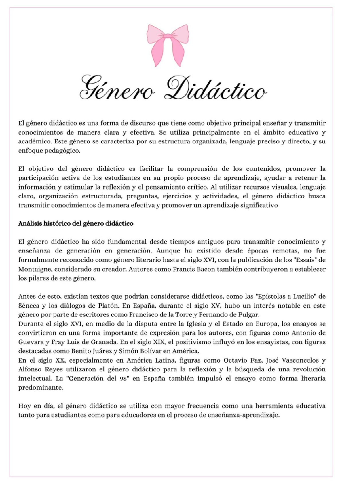 Género Didáctico - literatura - Studocu