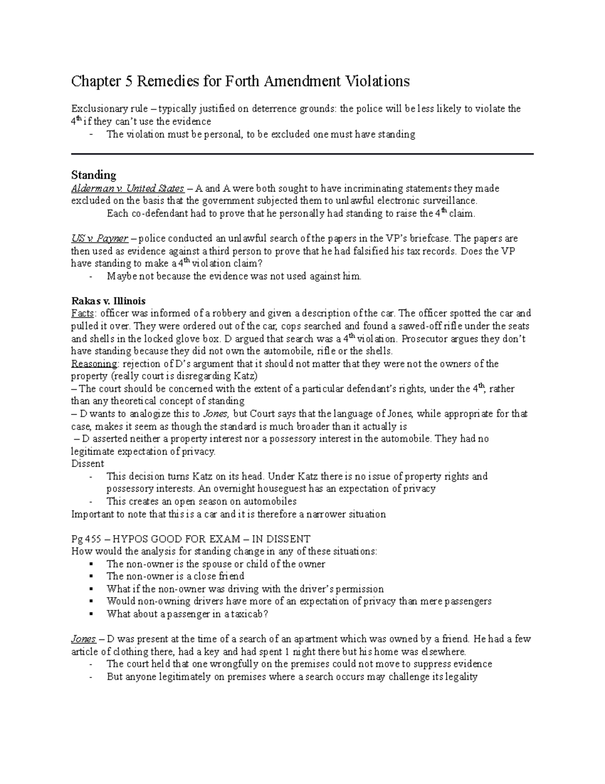 Chapter 5 Remedies for Forth Amendment Violations - Chapter 5 Remedies ...