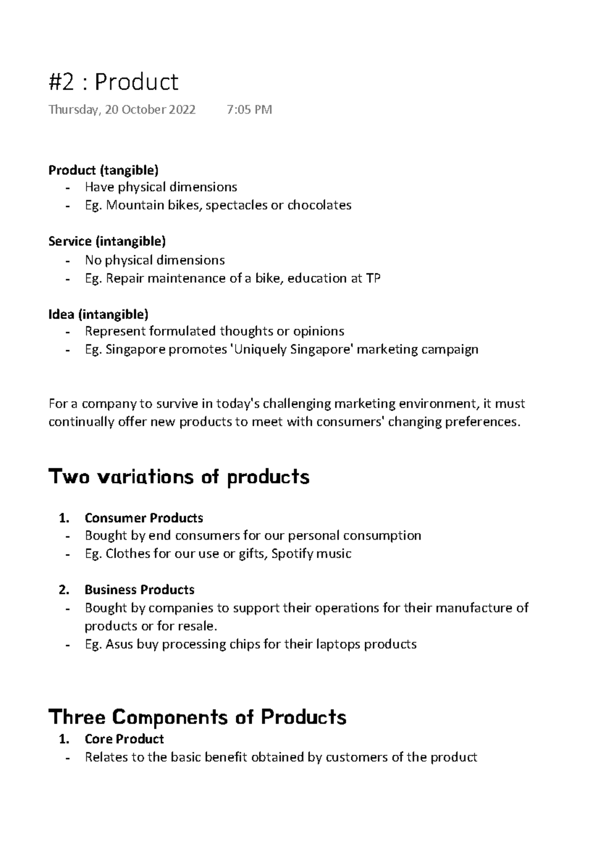 2 Product - Module: Fundamentals Marketing - Product (tangible) Have ...