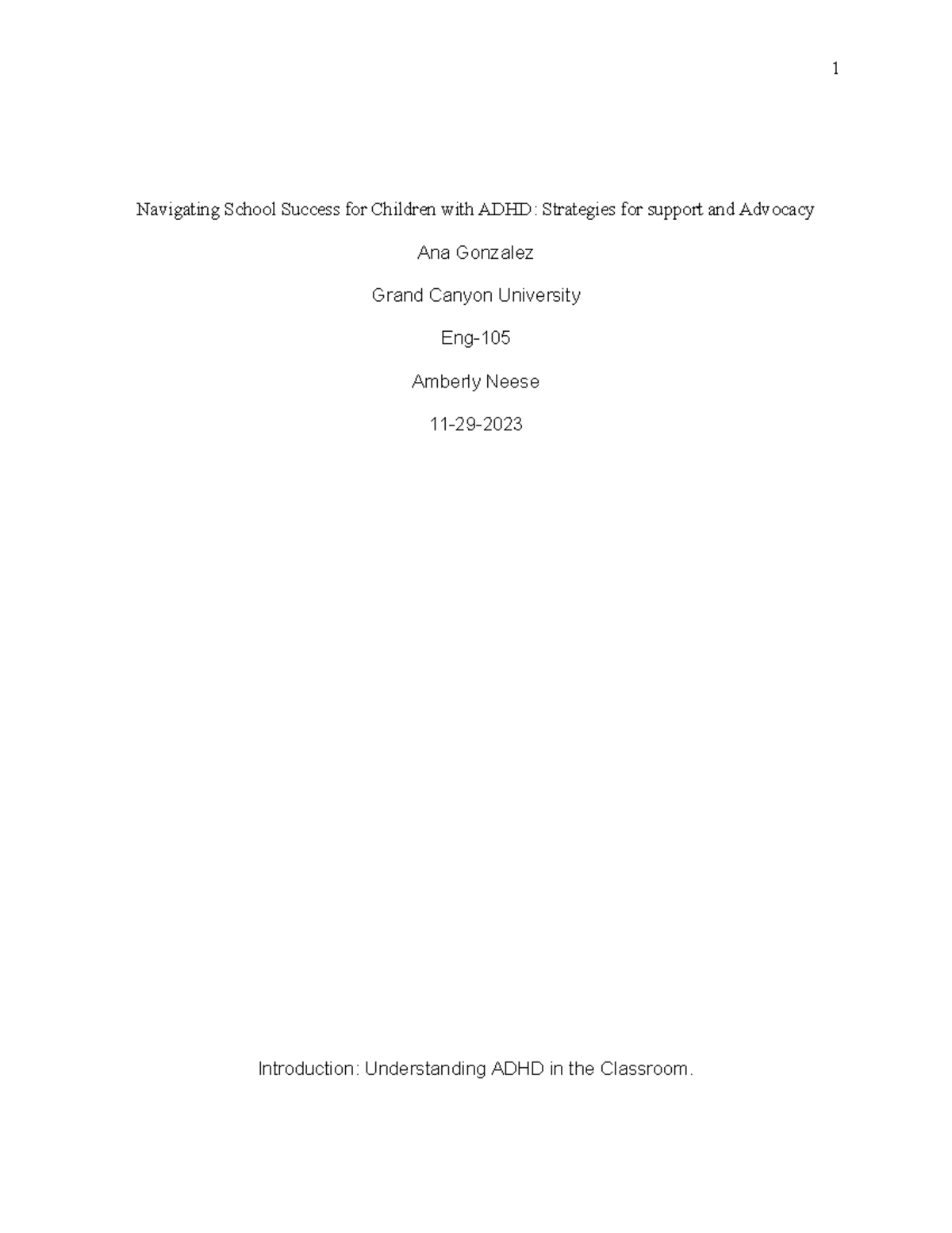 Writing Center Style Apa 7th Edition Template Without Abstract