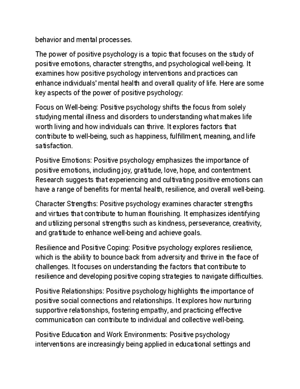 Introduction To Psychology-14 - behavior and mental processes. The ...