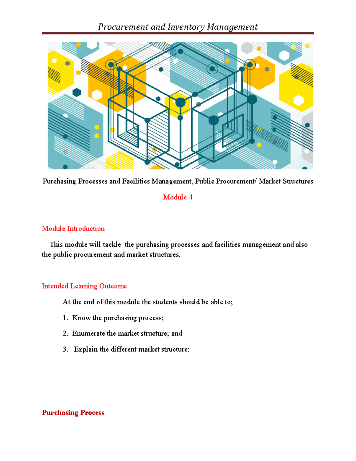 PIM Module 4 - Procurement and Supply Chain Management - Purchasing ...