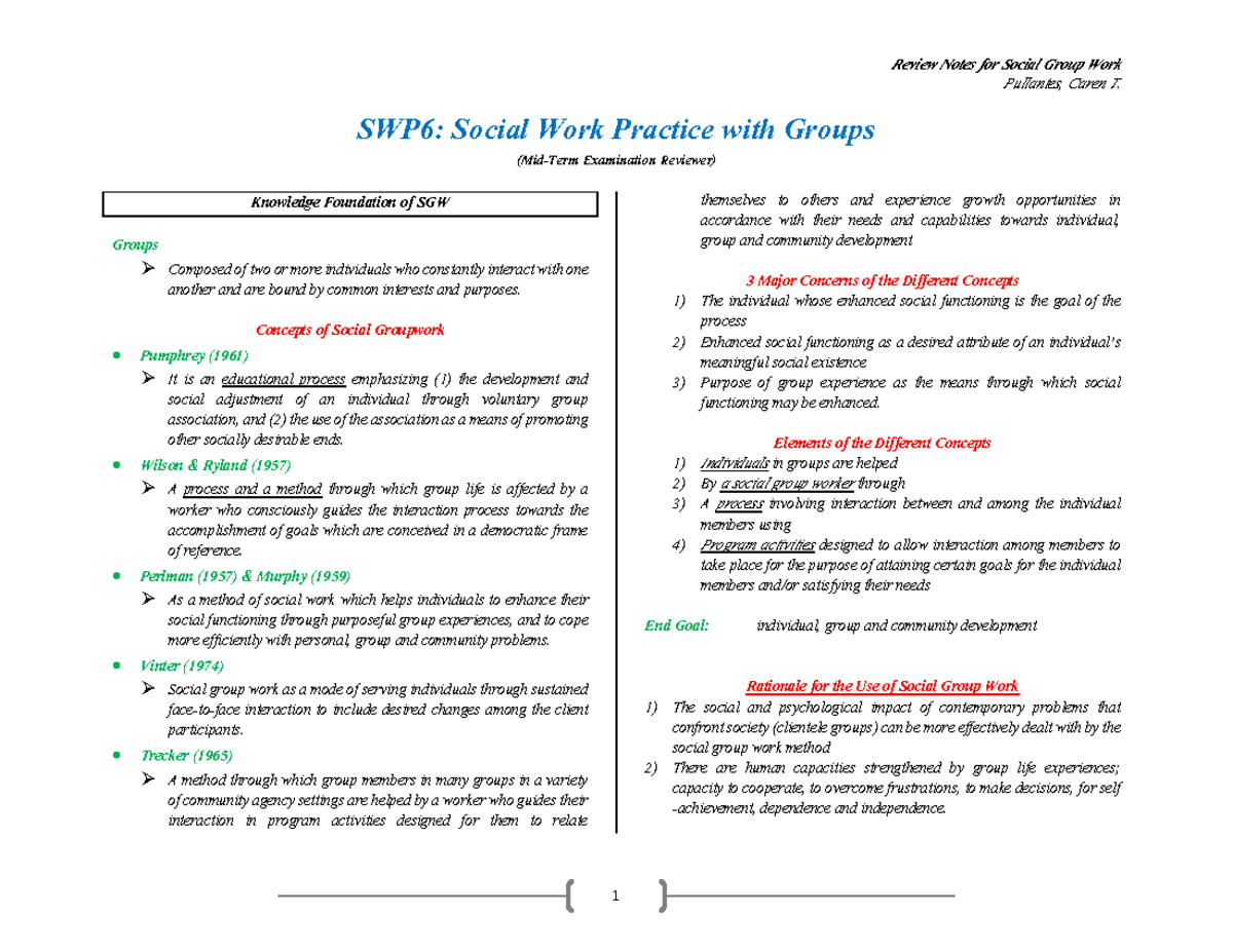 474522262 SWP6 Social Work Practice with Groups Mi pdf - Pullantes ...