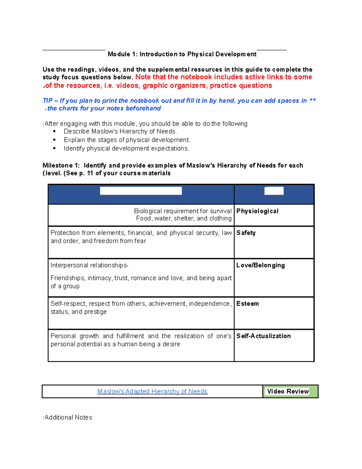 Module 1 Notebook Guide- passed class - - Studocu
