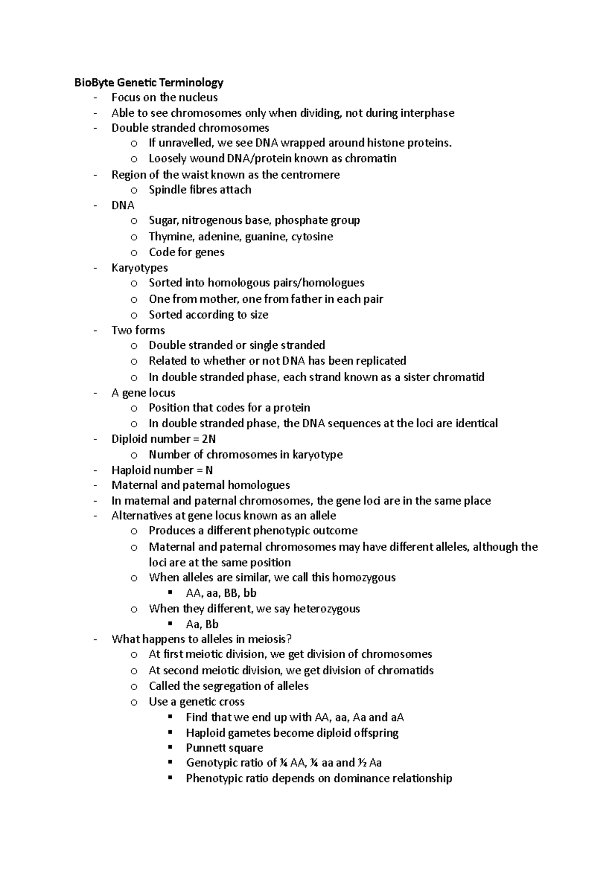 Bio Bytes - BioByte Genetic Terminology - Focus on the nucleus - Able ...