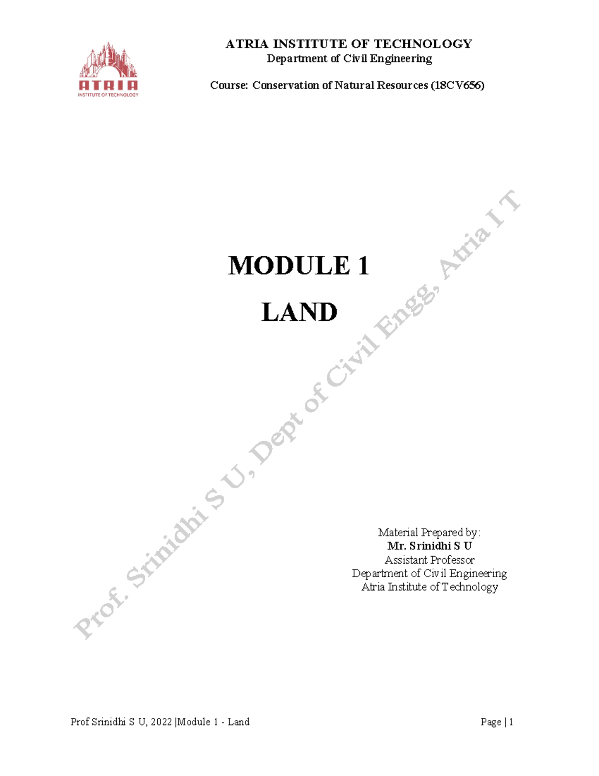 Module 1 - Notes.. - Department of Civil Engineering Course ...