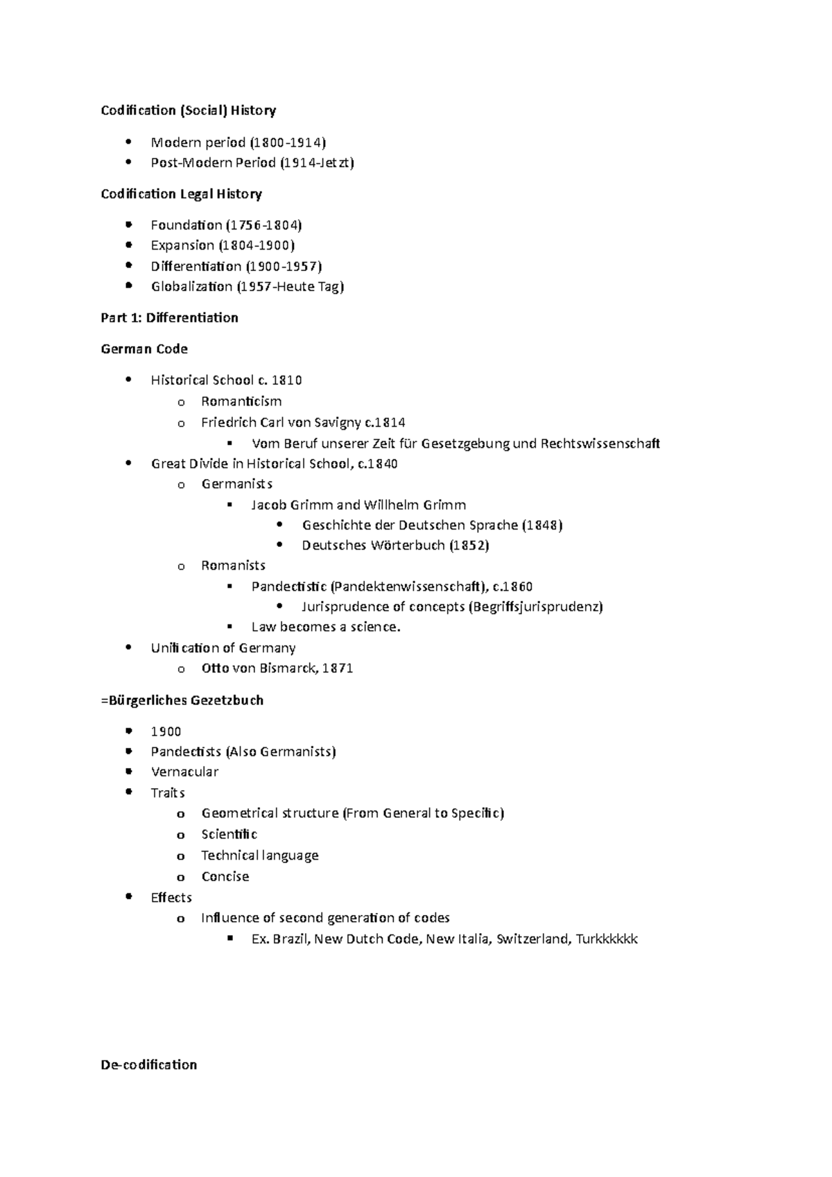 Lecture 6 - Codification (Social) History Modern period (1800-1914 ...