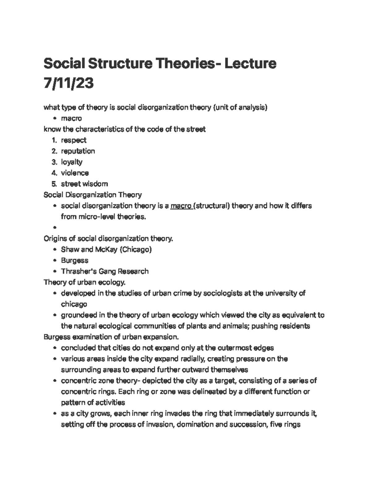 Social Structure Theories- Lecture 71123 - S o c i a l S t r u c t u re ...