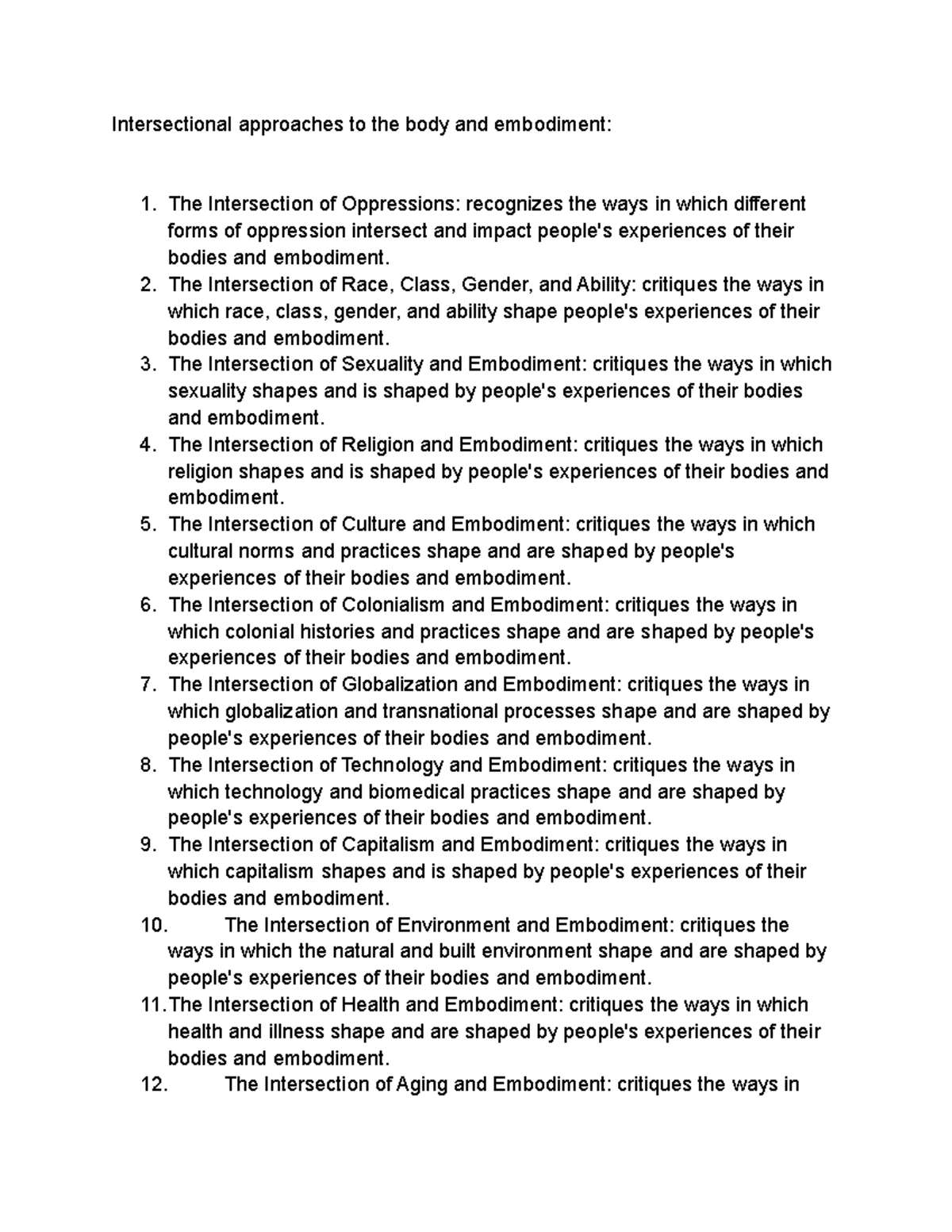 Intersectional approaches to the body and embodiment - The Intersection ...