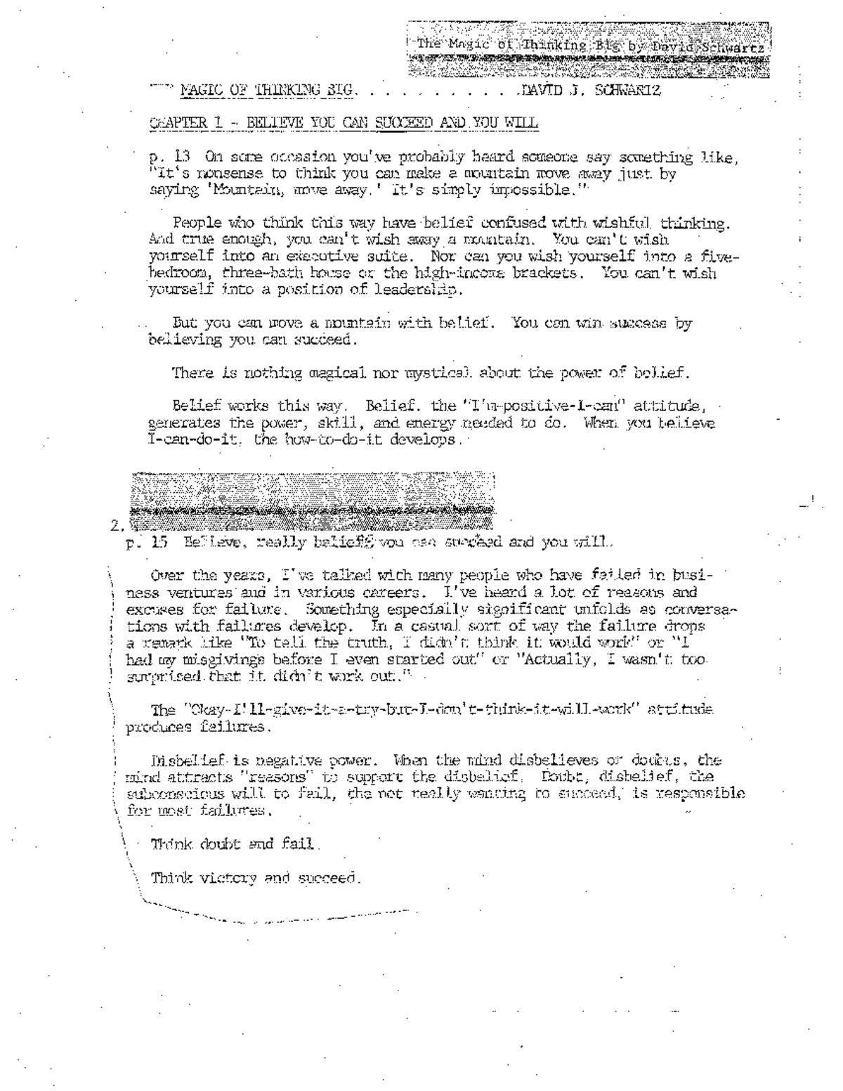 THe Magic of Thinking Big by David Schwartz - THE MAGIC OF THINKING BIG ...