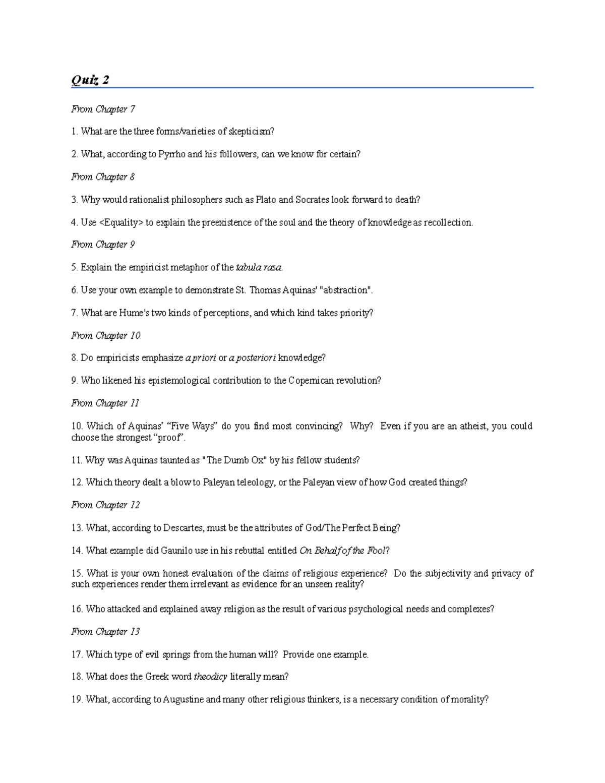 Quiz 2-2 - the quiz - Quiz 2 From Chapter 7 What are the three forms ...