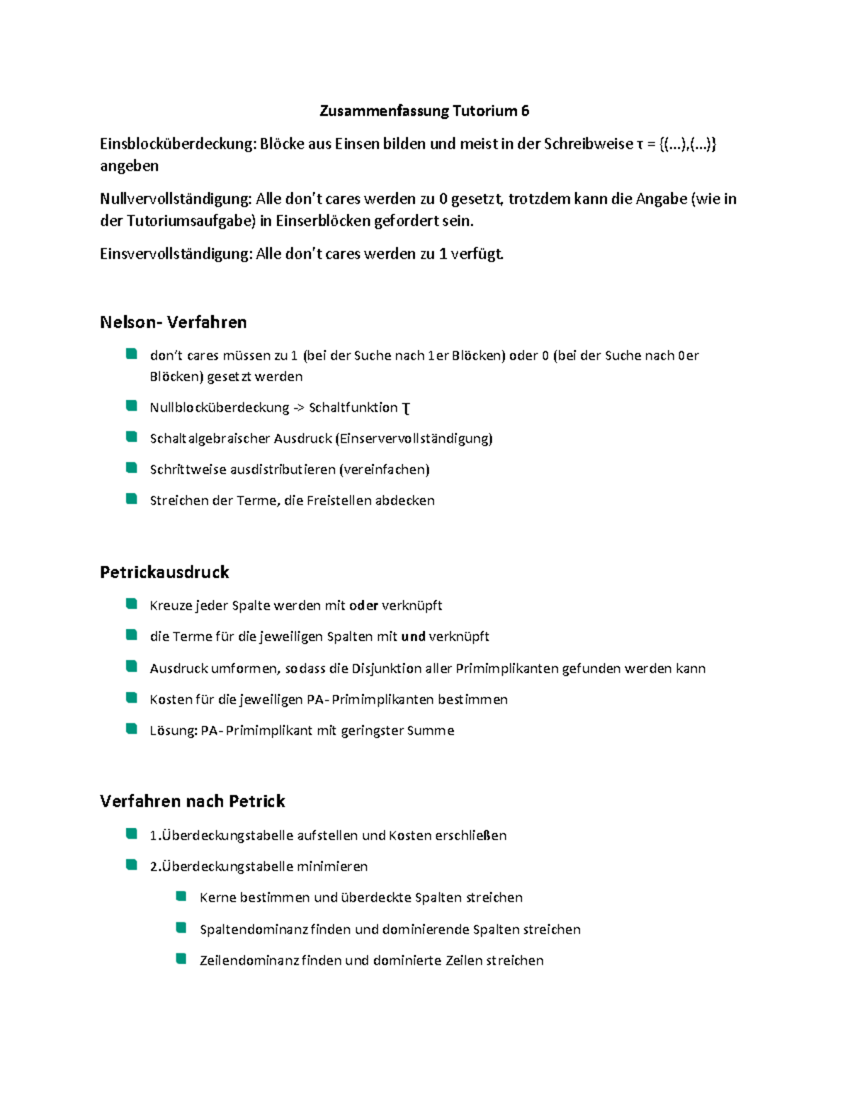 Tutorium 6 - Zusammenfassung Digitaltechnik - Warning: TT: undefined function: 22 Warning: TT ...