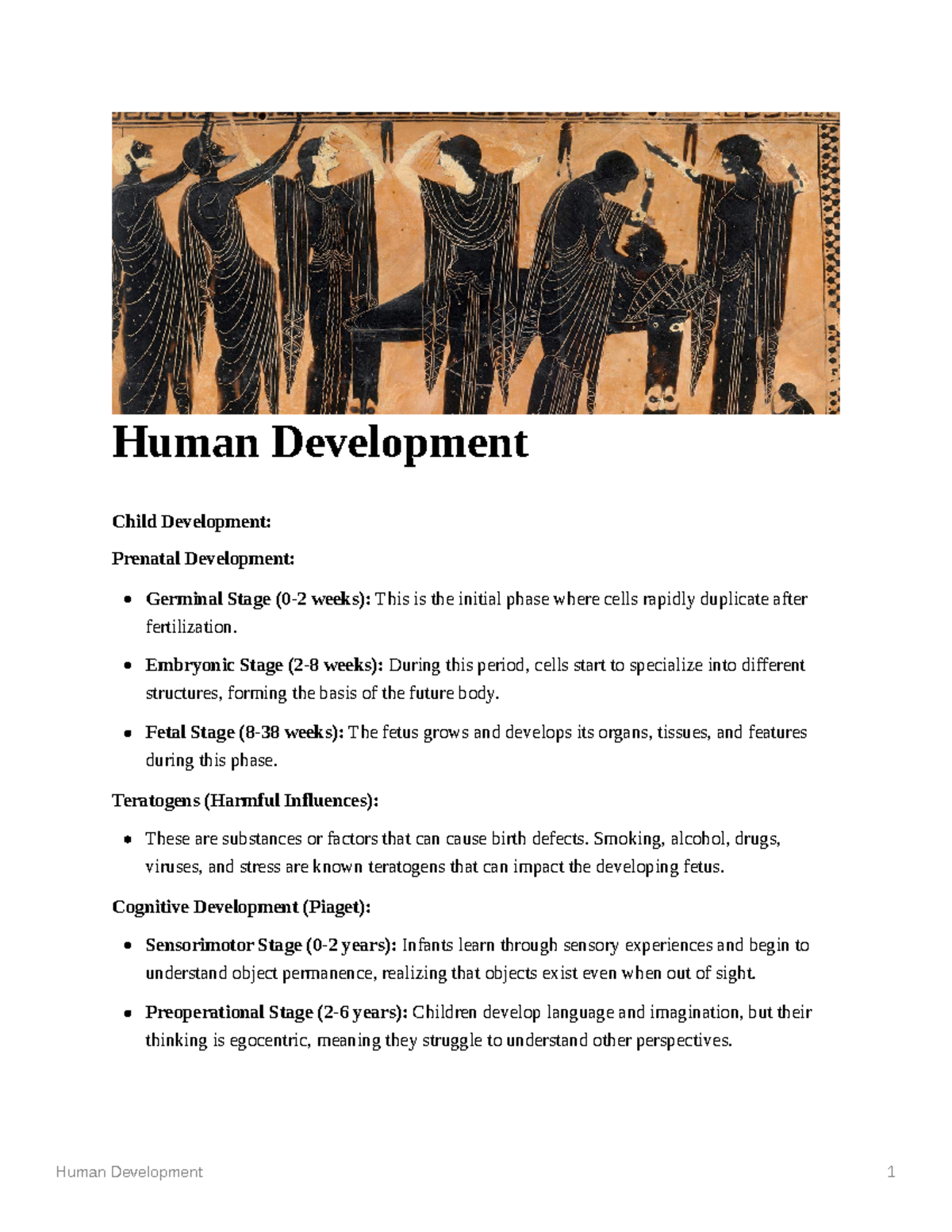 Human Development Notes - Human Development 1 Human Development Child ...