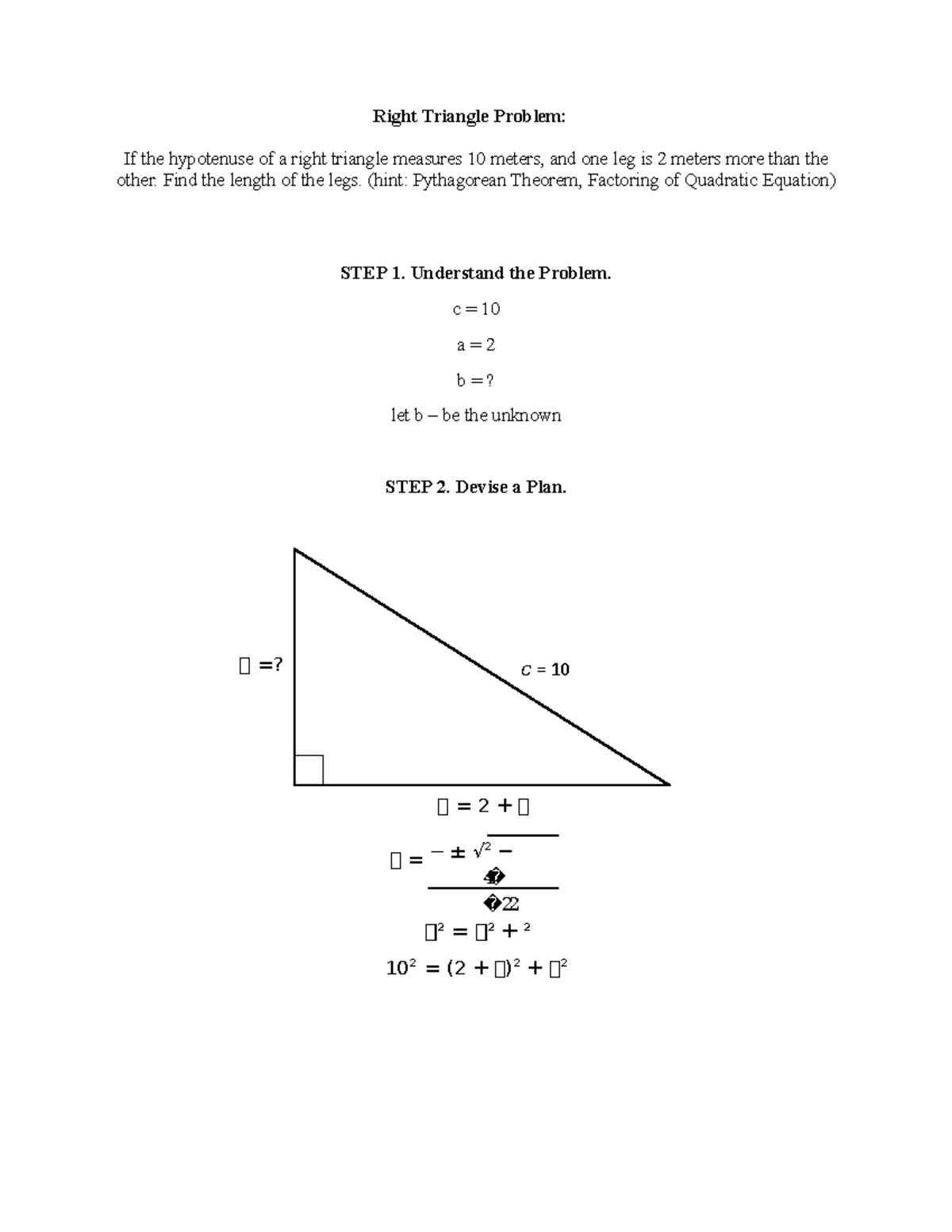 Polya's Four Step in Problem Solving - Mathematics In The Modern World ...