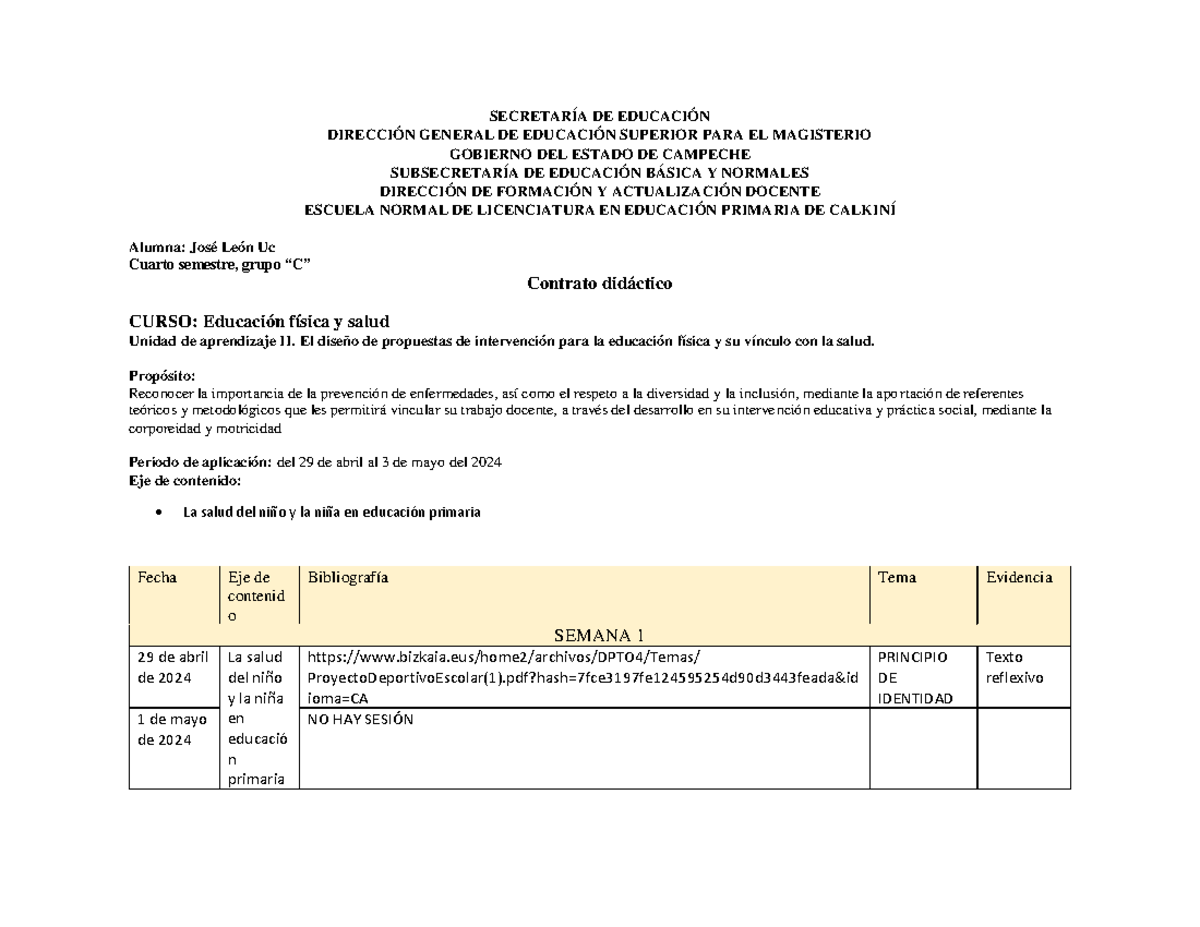 Contrato E - SECRETARÍA DE EDUCACIÓN DIRECCIÓN GENERAL DE EDUCACIÓN ...