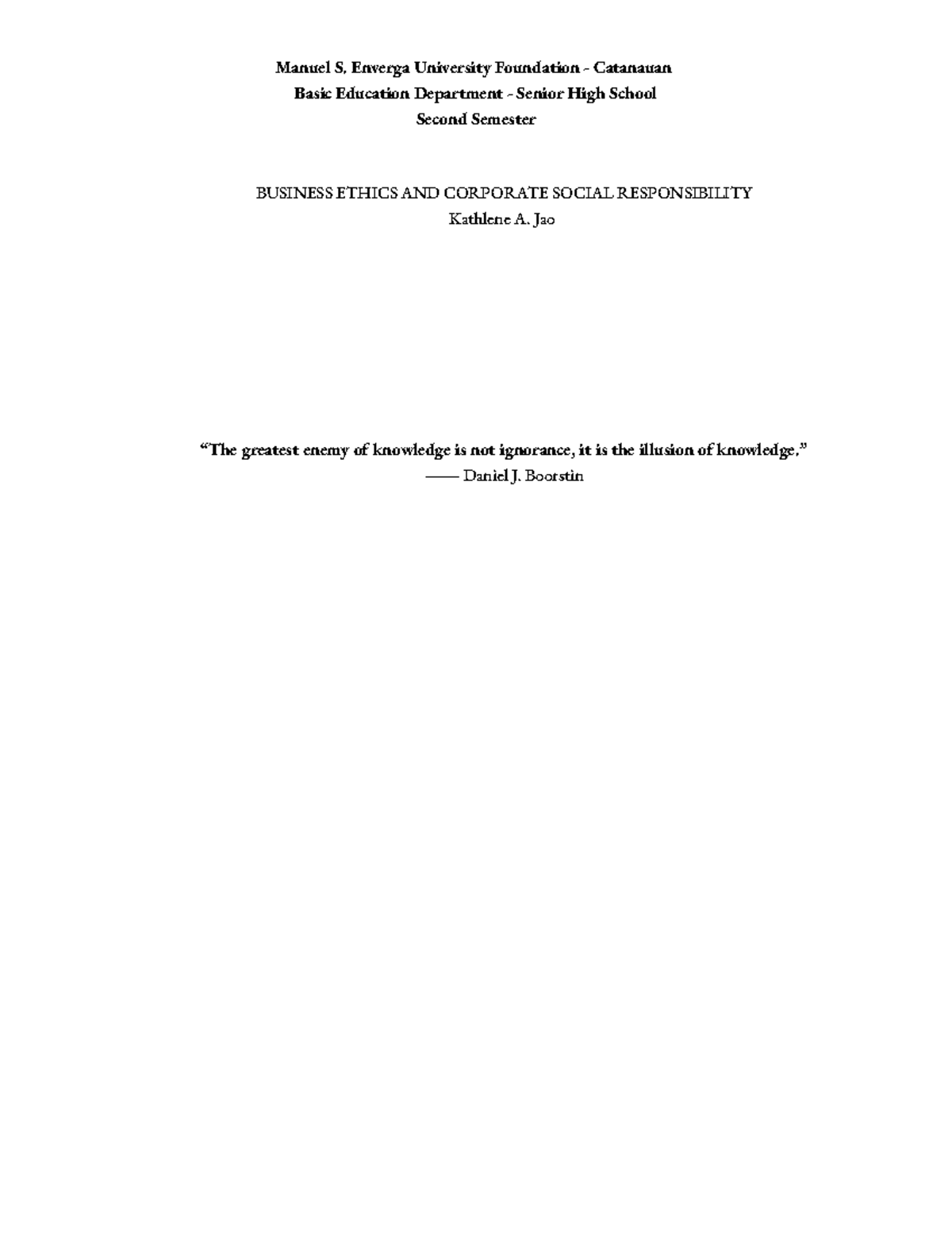 Business Ethics and Corporate Social Responsibility - Basic Education ...