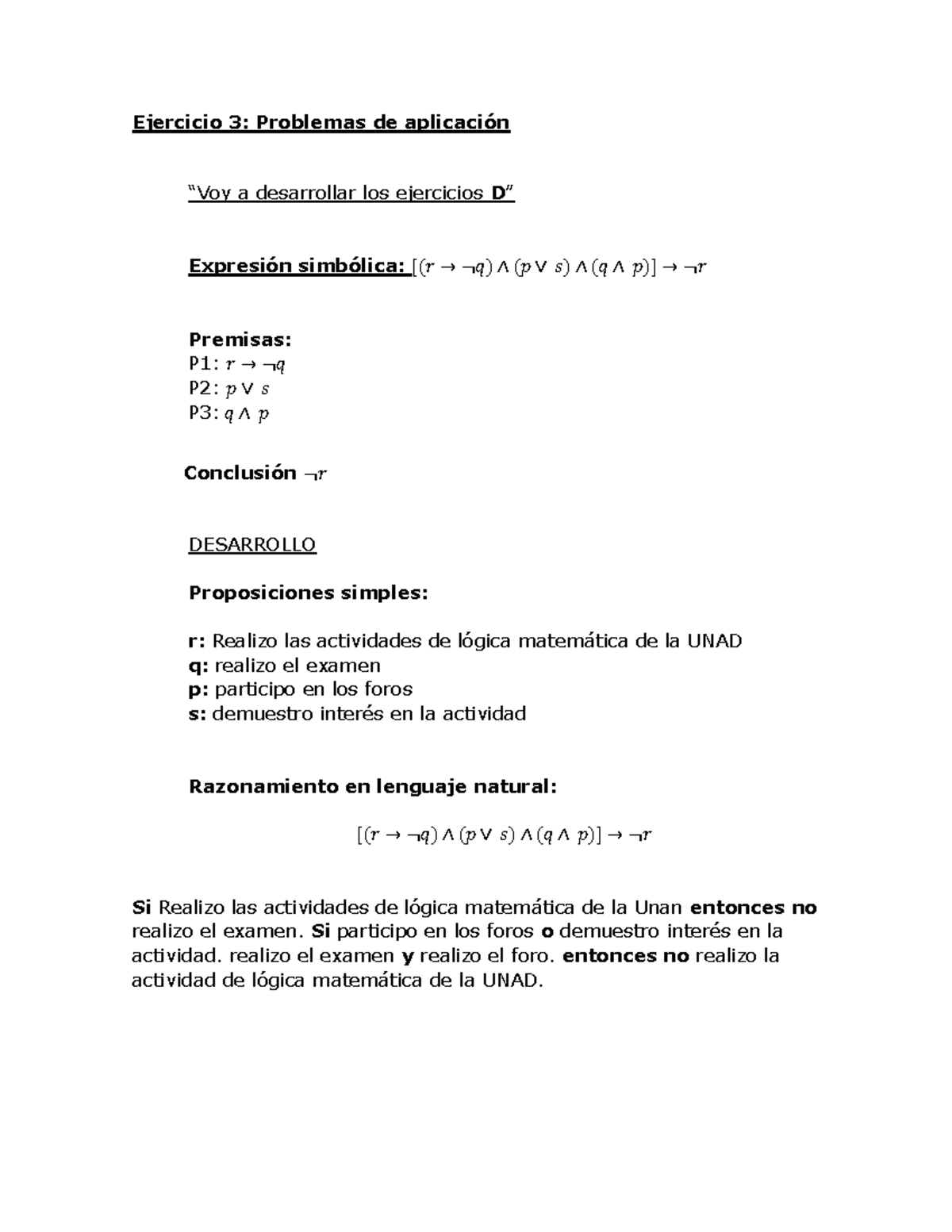 Razonamiento logico - Warning: TT: undefined function: 32 Ejercicio 3: Problemas de aplicación ...