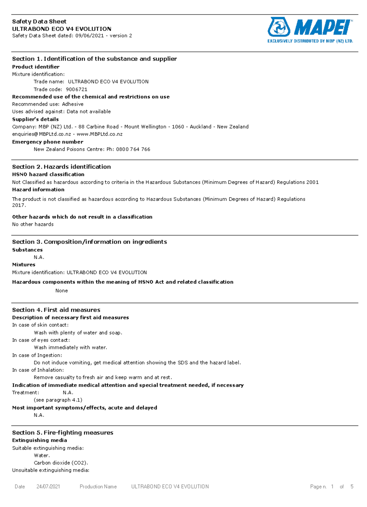 Ultrabond ECO V4 Evolution - Exp 9 Jun 2026 - Safety Data Sheet ...