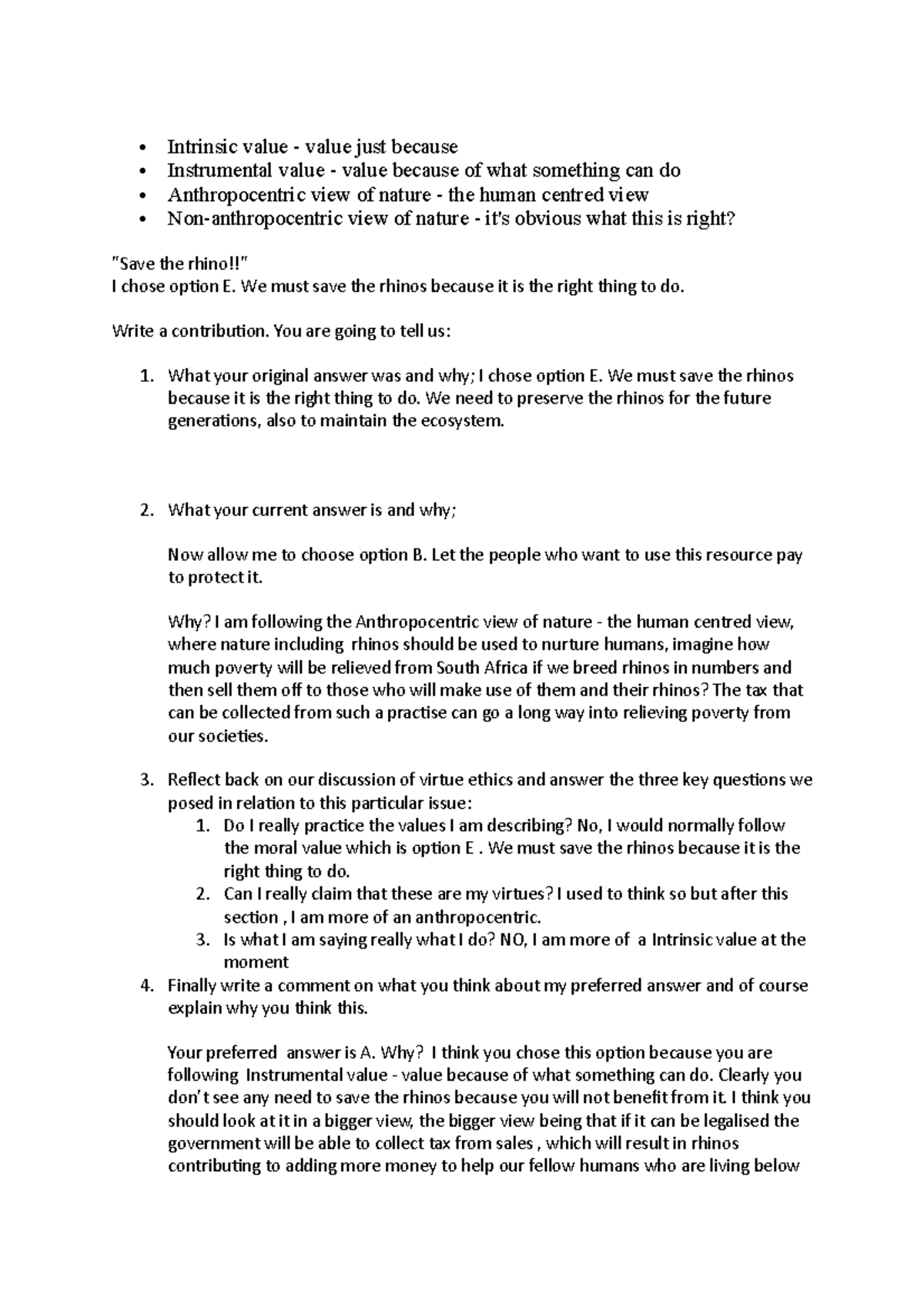 6. Assignment 6 greenies 6 - Intrinsic value - value just because ...